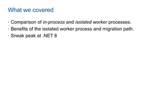 Getting started with Azure Functions in Isolated Mode | PPT