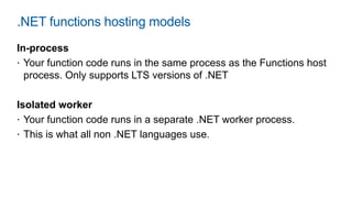 Getting started with Azure Functions in Isolated Mode | PPT