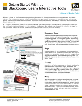 Getting started with blackboard learn interactive tools cbu online | PDF