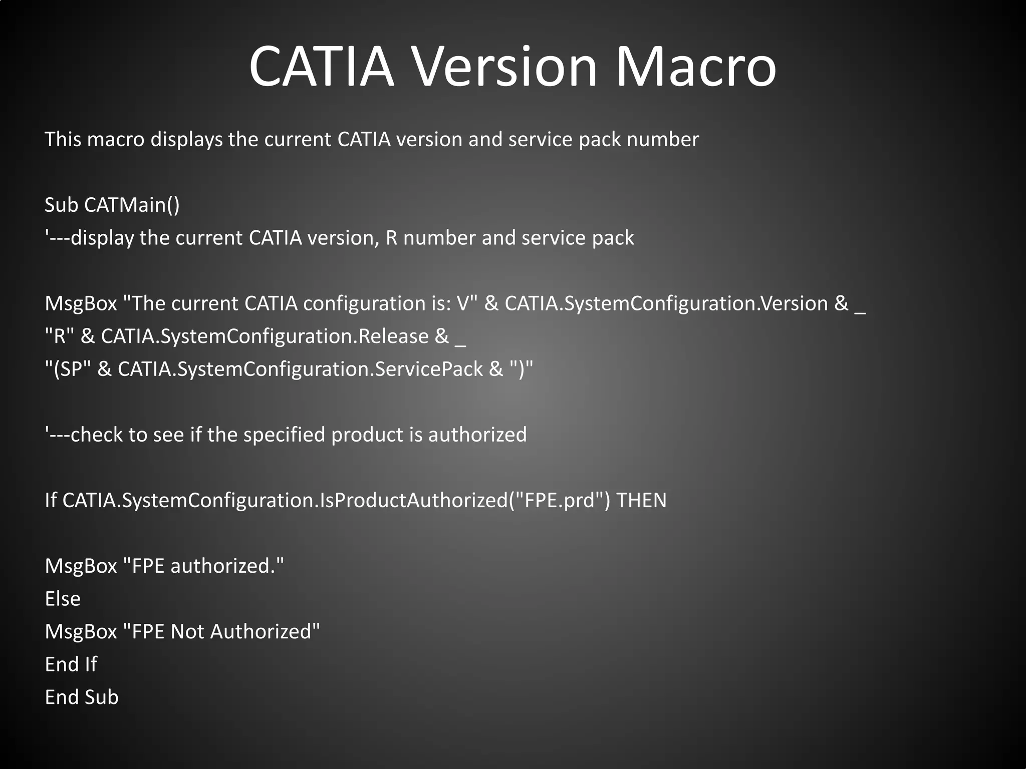 Getting started with CATIA V5 Macros | PDF