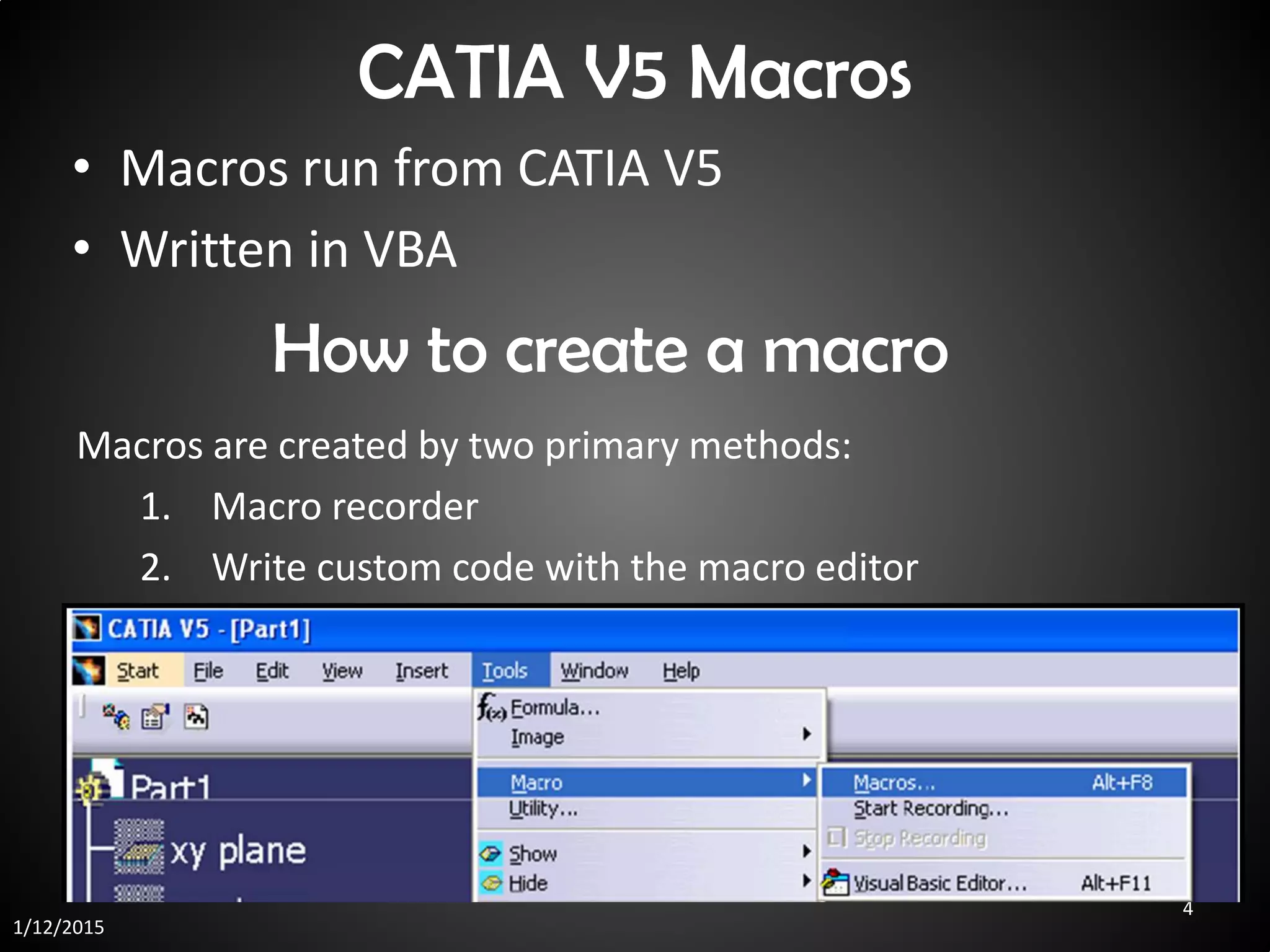 Getting started with CATIA V5 Macros | PDF