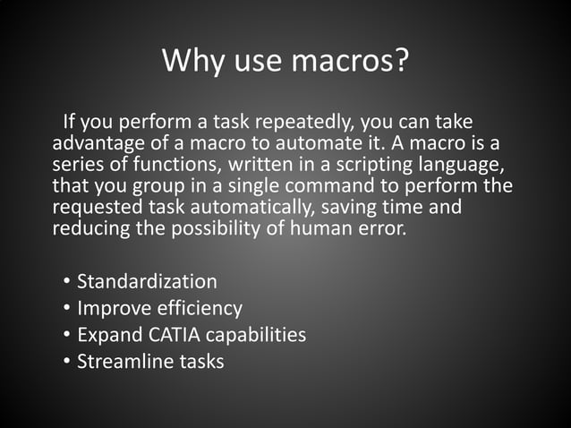 Getting started with CATIA V5 Macros | PDF