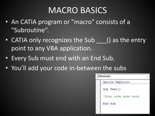 Getting started with CATIA V5 Macros | PDF