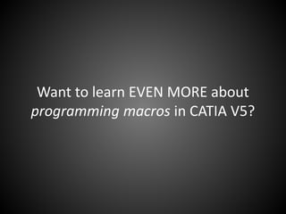 Getting started with CATIA V5 Macros | PDF