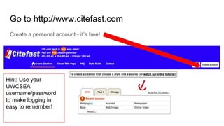 Getting started with citefast | PPT