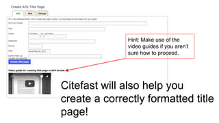 Getting started with citefast | PPT