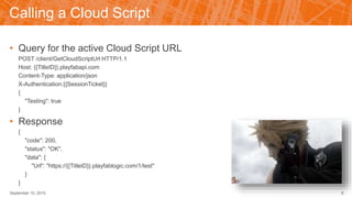 Getting started with Cloud Script | PPTX | Cloud Computing | Internet