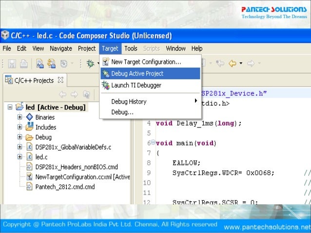 Getting started with code composer studio v4 for tms320 f2812