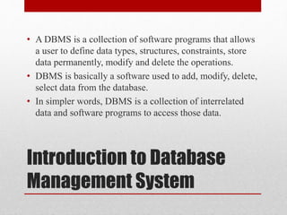 Presentation on Database management system | PPTX
