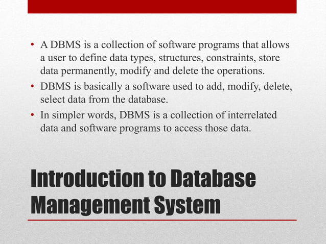 Presentation on Database management system | PPTX