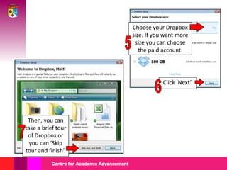 Getting started with dropbox | PPTX | Internet for Beginners | Internet