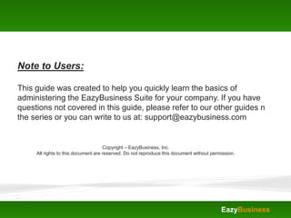 Getting started with eazy business general administration | PDF