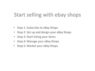 Create your ebay store | PPT