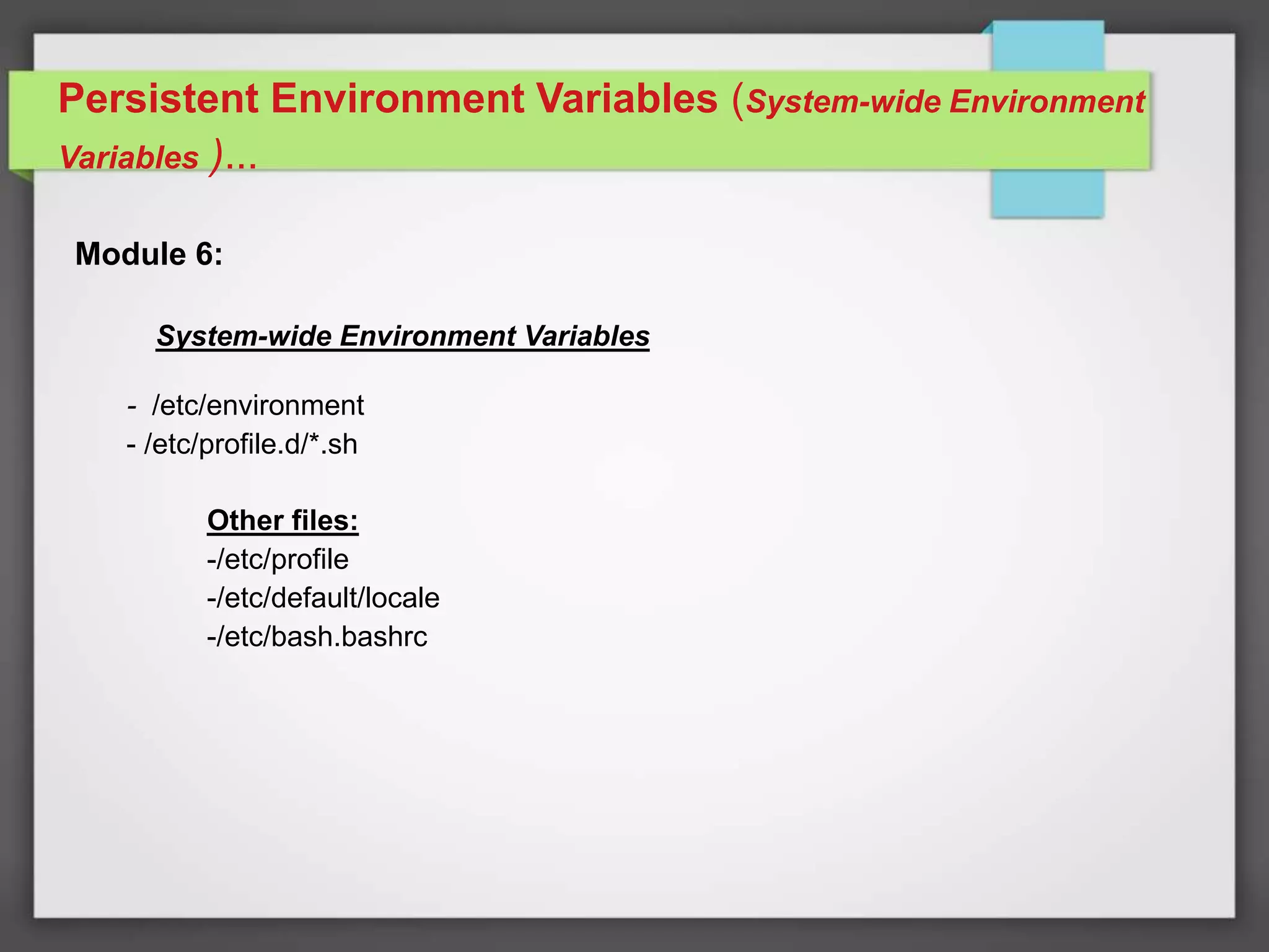 Environment Variables in Linux | PPT