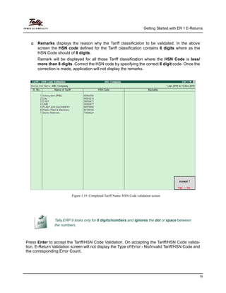 Getting started with er 1 e returns | Tally Intergation | Tally Tips | Tally sales | PDF ...
