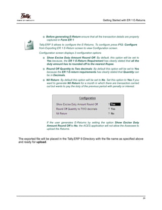 Getting started with er 1 e returns | Tally Intergation | Tally Tips | Tally sales | PDF ...