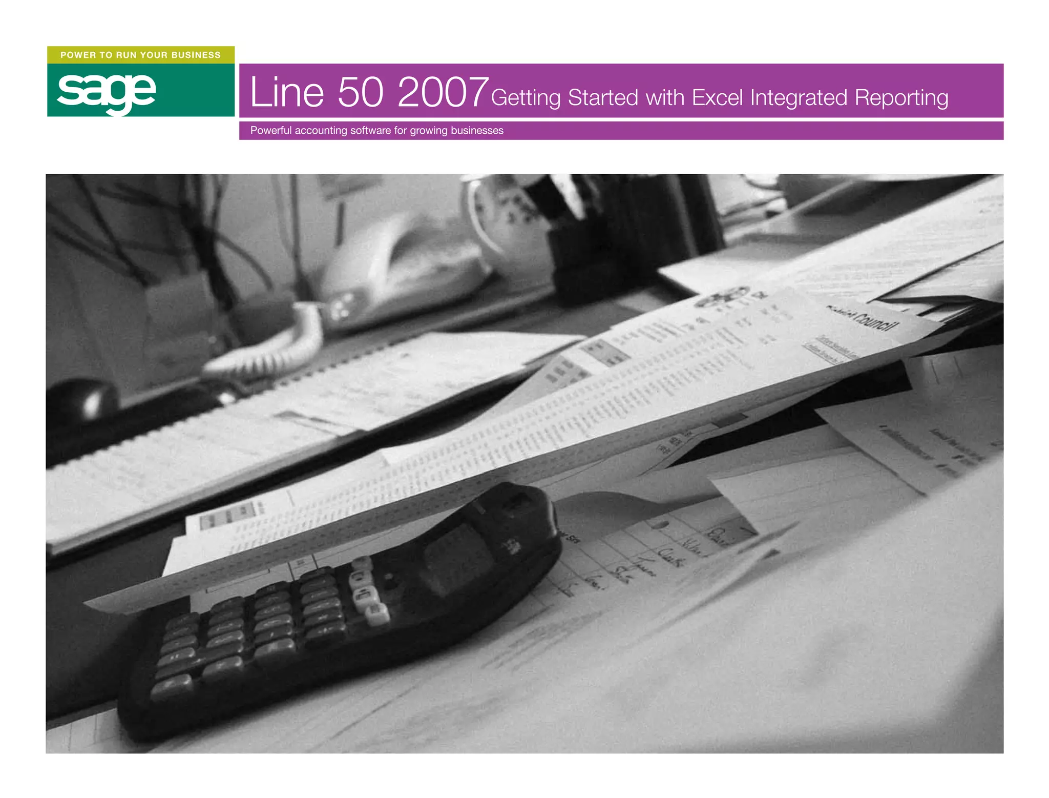 Getting started with excel integrated reporting for sage line 50 | PDF