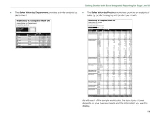 Getting started with excel integrated reporting for sage line 50 | PDF