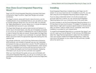 Getting started with excel integrated reporting for sage line 50 | PDF