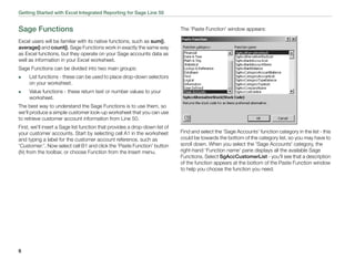 Getting started with excel integrated reporting for sage line 50 | PDF