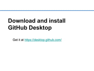 Getting started with GitHub Desktop | PDF