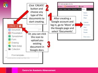 Getting started with google docs | PPT