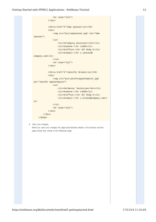 Getting started with_html5_applications_-_net_beans_tutorial_-_op | PDF