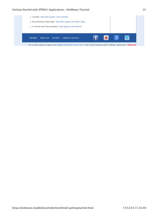 Getting started with_html5_applications_-_net_beans_tutorial_-_op | PDF