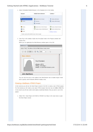 Getting started with_html5_applications_-_net_beans_tutorial_-_op | PDF
