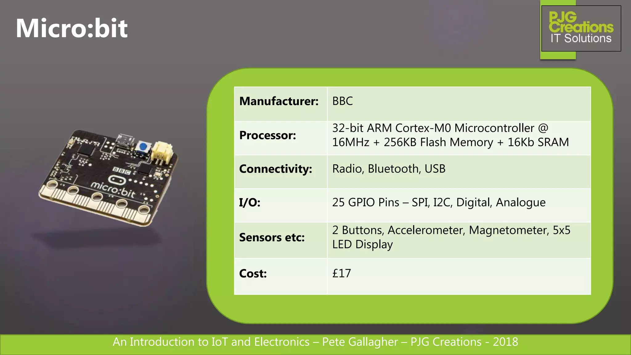 Getting started with IoT - Notts IoT - April 2018 | PPT