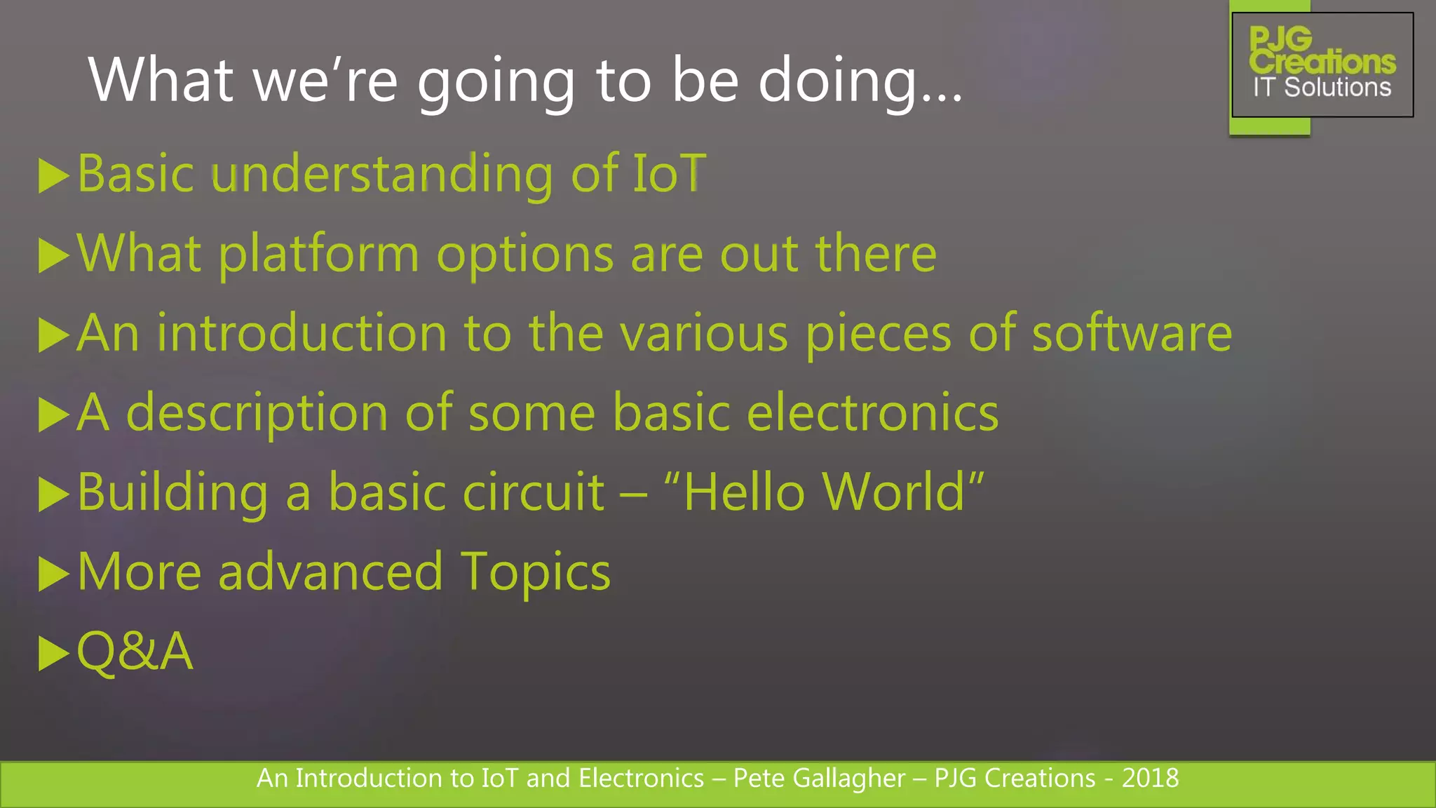 Getting started with IoT - Notts IoT - April 2018 | PPT