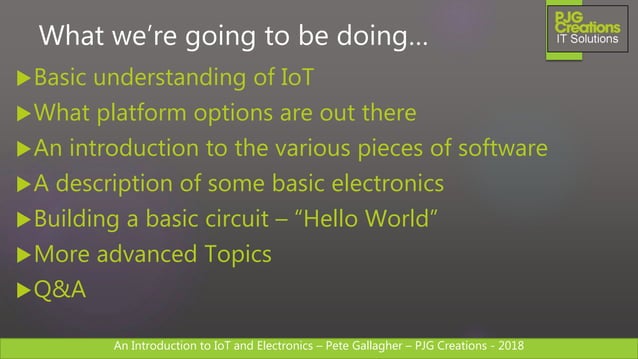 Getting started with IoT - Notts IoT - April 2018 | PPT