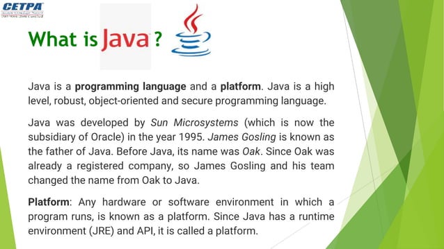 Getting Started with JAVA | PPT