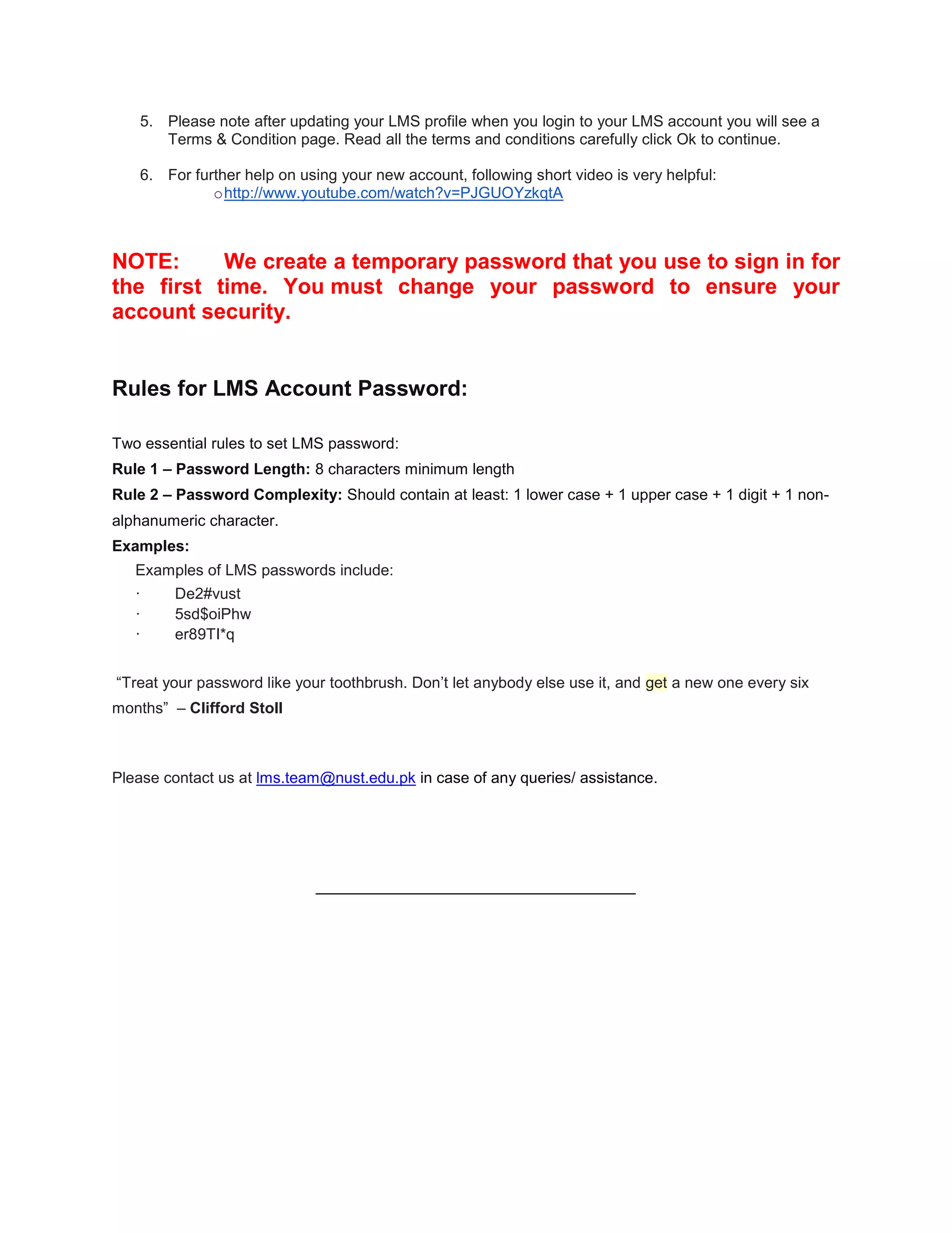 Getting started with NUST LMS | PDF