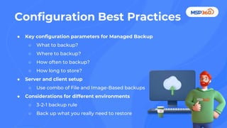 Getting Started With Managed Backup: Configuration Best Practices | PPT