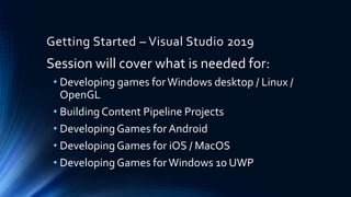 Getting started with mono game on visual studio 2019 | PPTX
