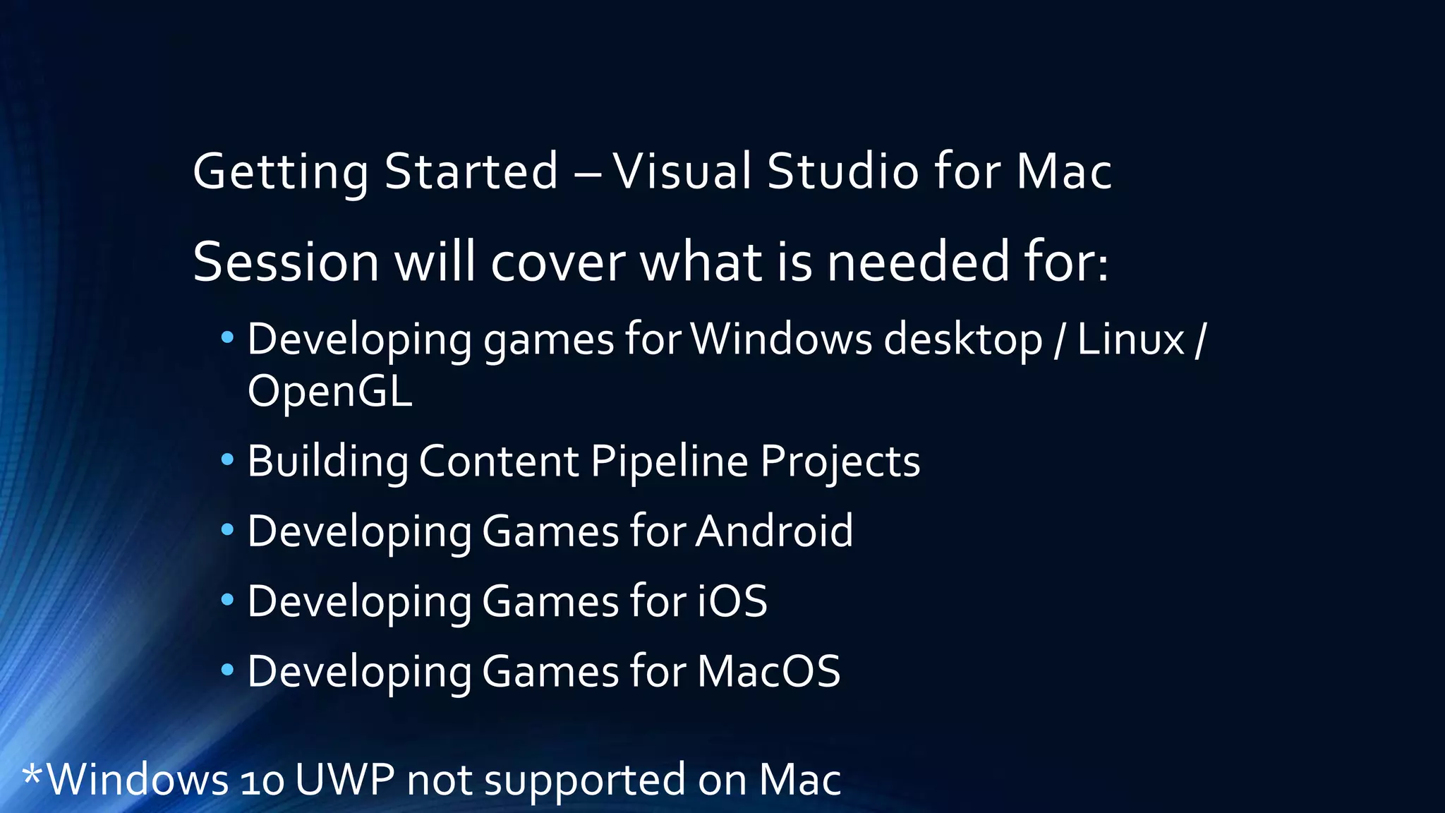 Getting started with mono game on visual studio for mac | PPT