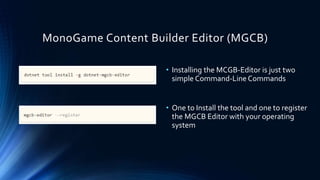 Getting started with mono game using cli | PPTX