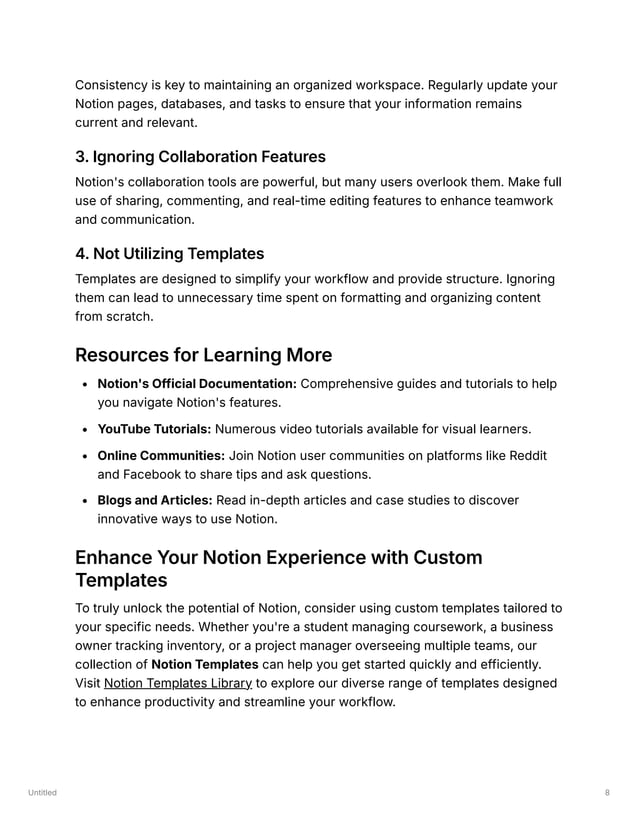Getting Started with Notion A Complete Guide | PDF | Internet for Beginners | Internet