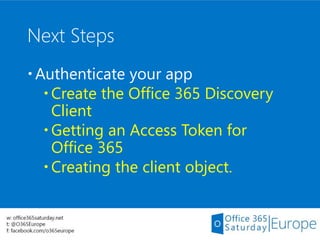 Getting Started with the Office 365 API | PPT