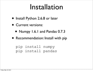 Getting started with pandas | PDF