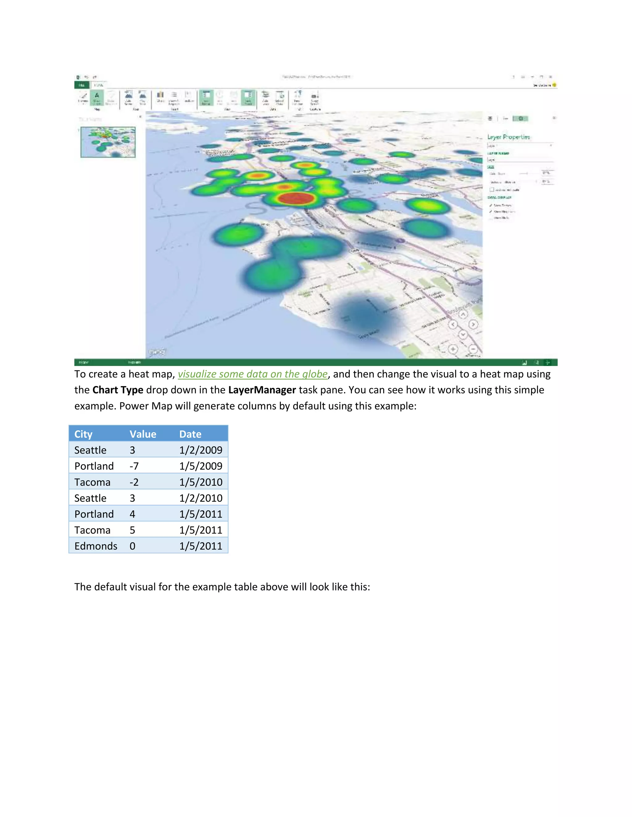 Getting started with power map preview september refresh | PDF
