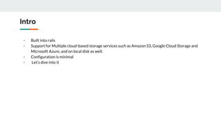 Getting started with rails active storage wae | PPT