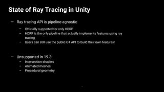 Getting started with Ray Tracing in Unity 2019.3 - Unite Copenhagen ...