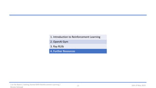 Getting started with Deep Reinforcement Learning | PPT