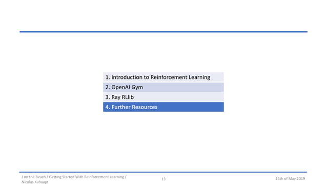 Getting started with Deep Reinforcement Learning | PPT