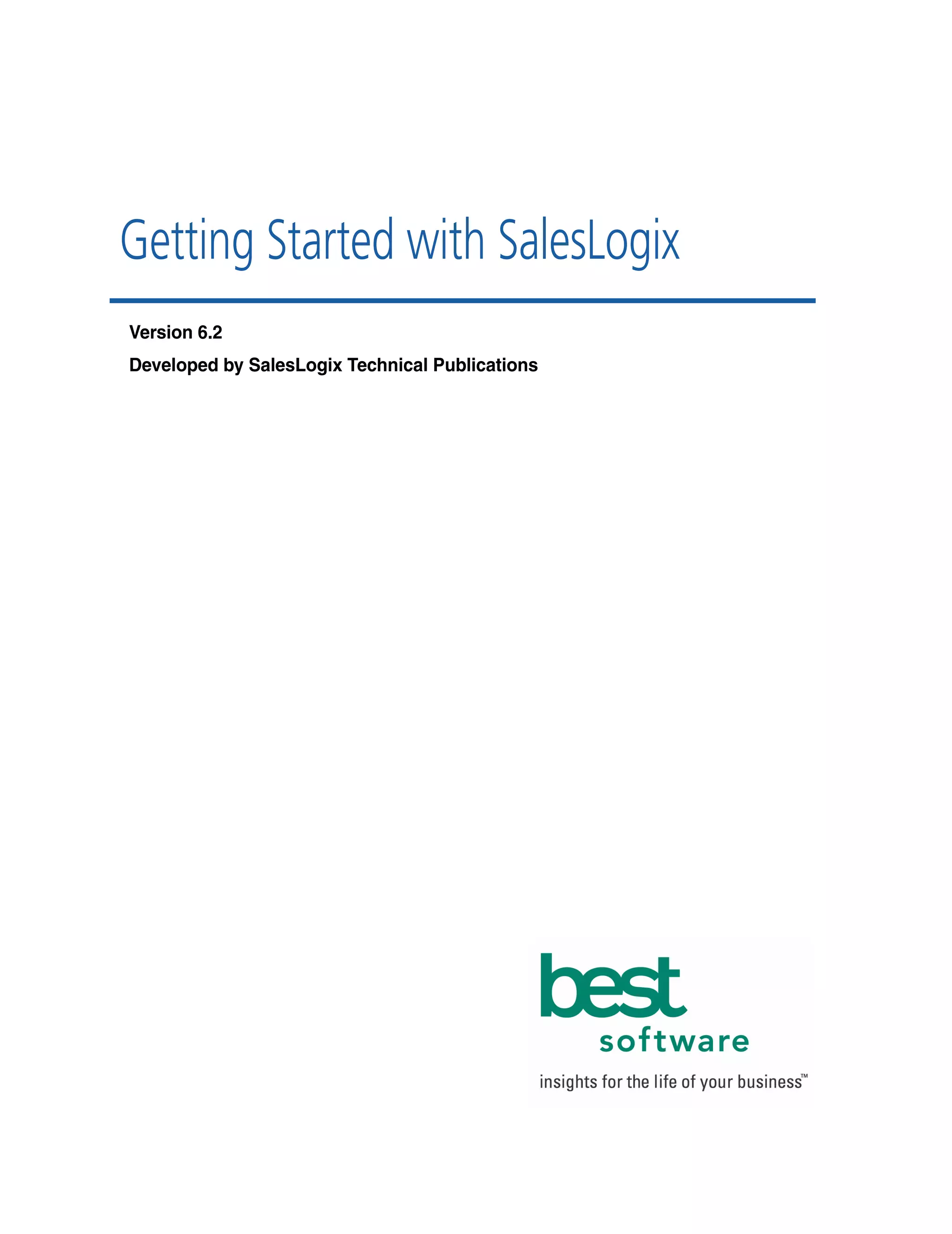 Getting started with sales logix | PDF