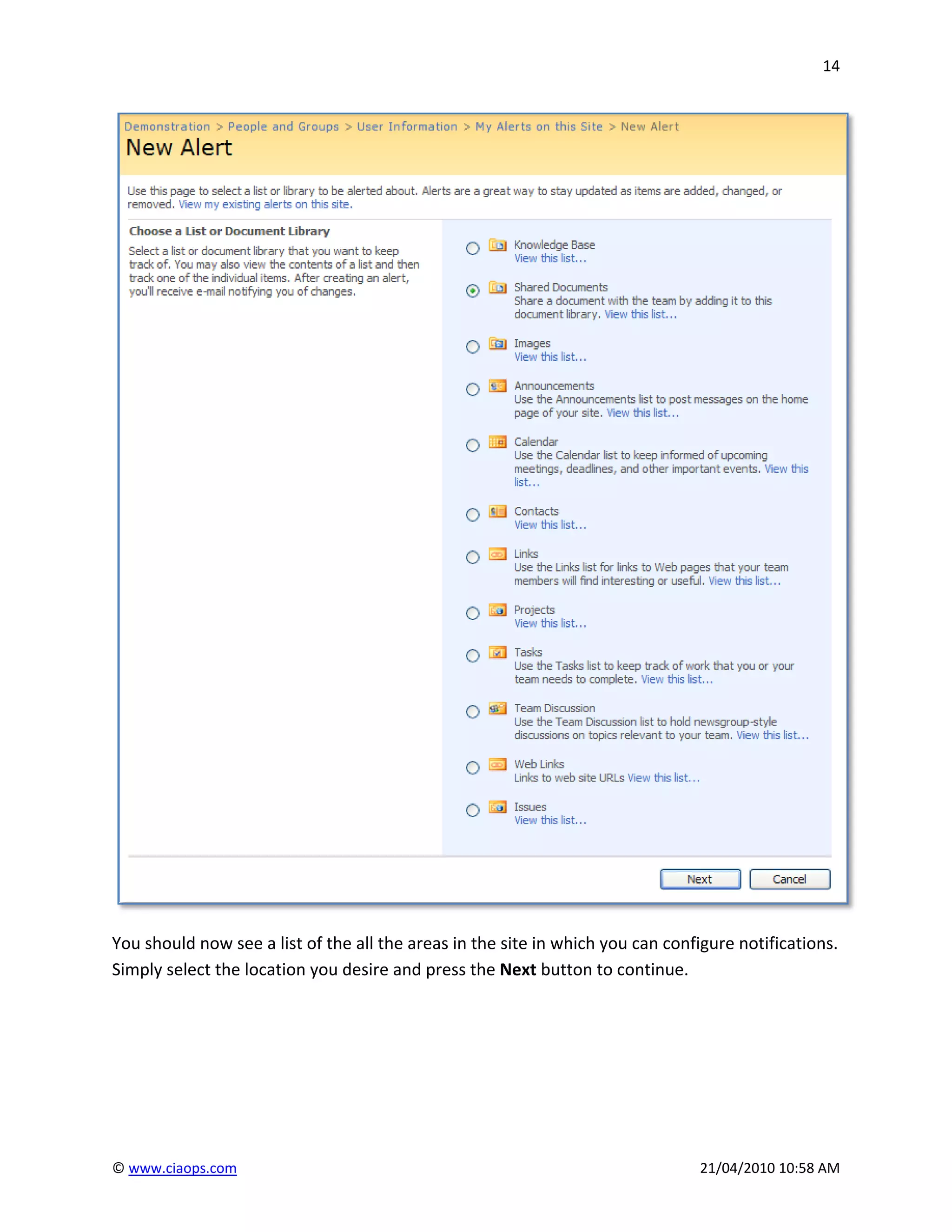 Getting started with sharepoint alerts | PDF