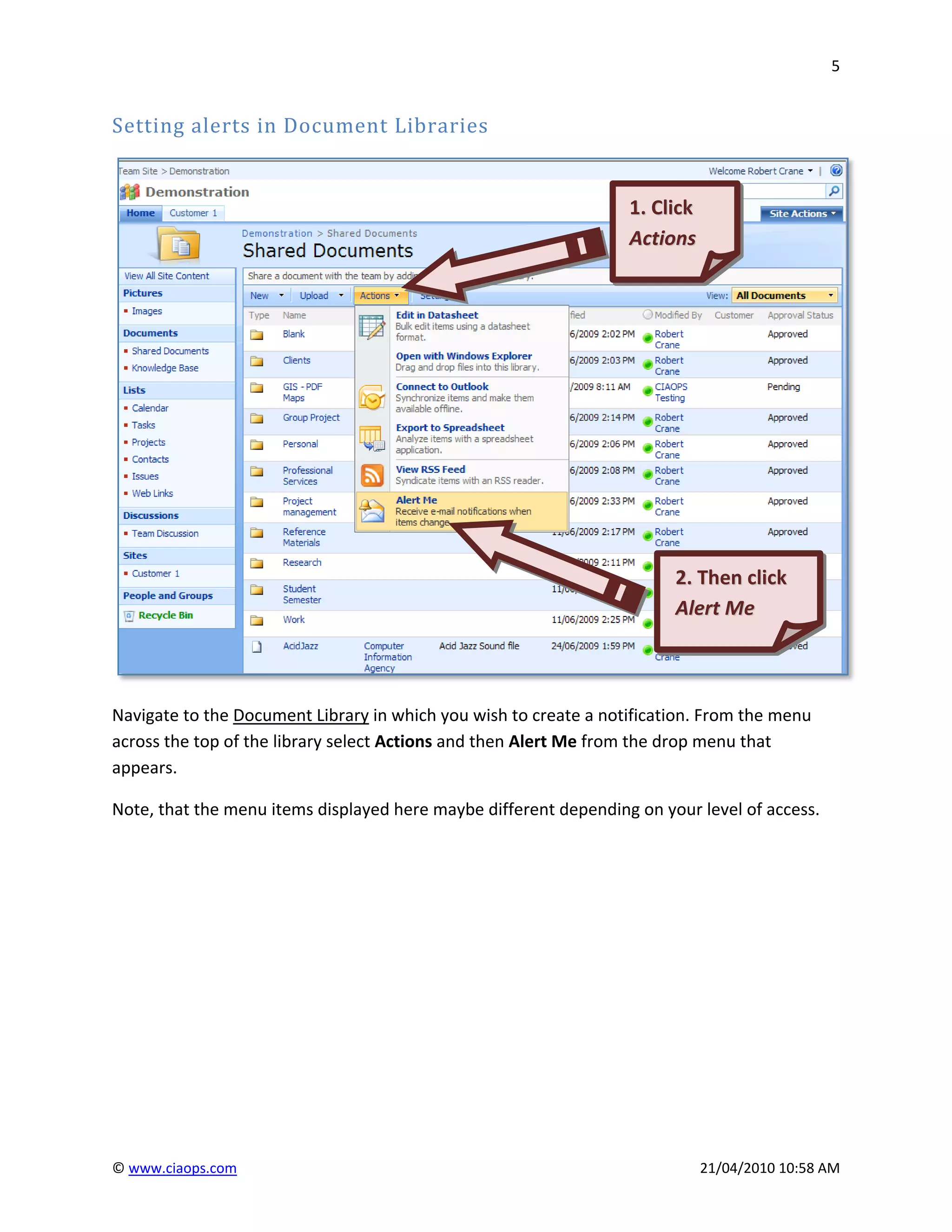 Getting started with sharepoint alerts | PDF