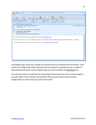 Getting started with sharepoint alerts | PDF